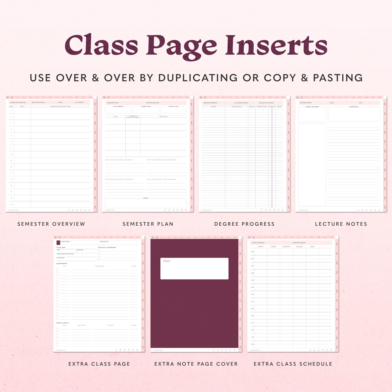 Undated Academic Digital Planner for Ipad & Tablet Vertical - Etsy