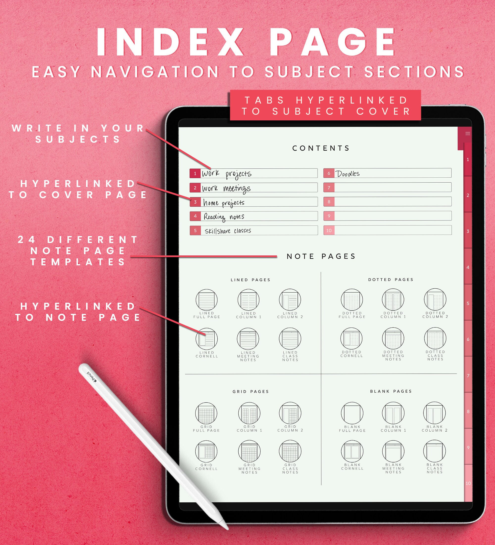 Digital Notebook for Goodnotes Notability Noteshelf 10 - Etsy