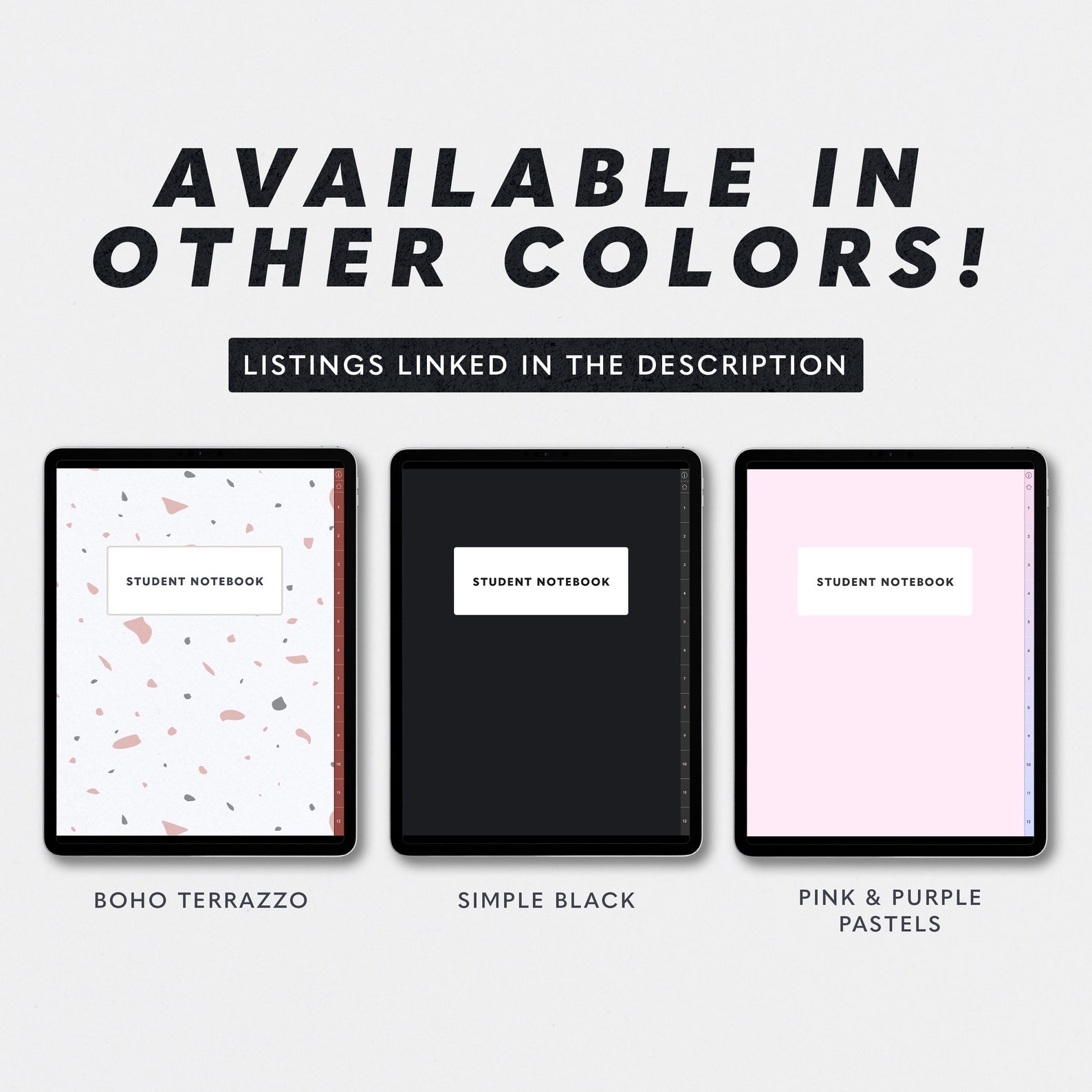 Student Digital Notebook 12 Subject Academic Notebook for Goodnotes ...