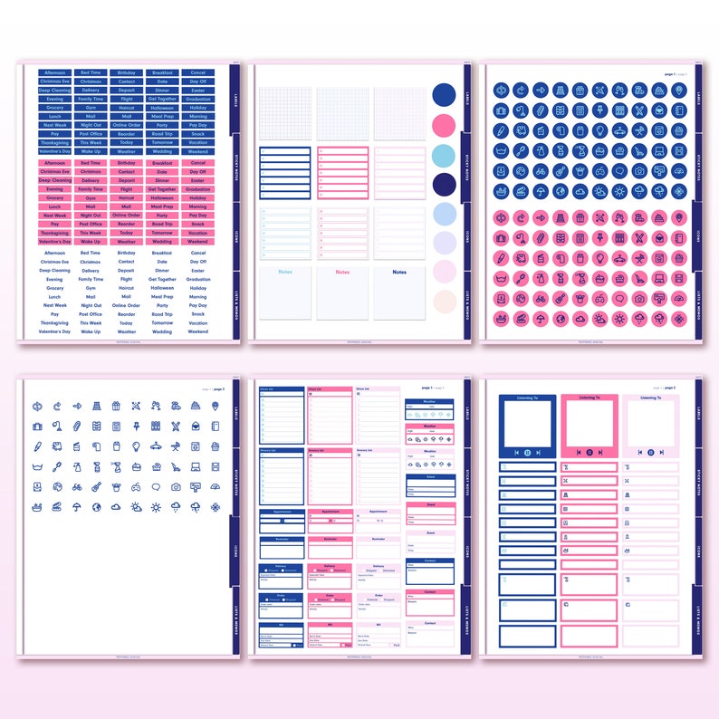 Life Essentials Digital Stickers for Goodnotes, Noteshelf, Notability ...