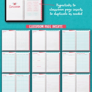 Undated Blue and Pink Landscape Teacher Digital Planner for iPad and ...