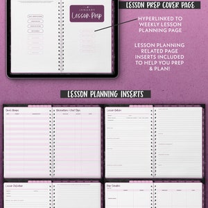 Undated Purple Landscape Teacher Digital Planner for iPad and Tablet ...