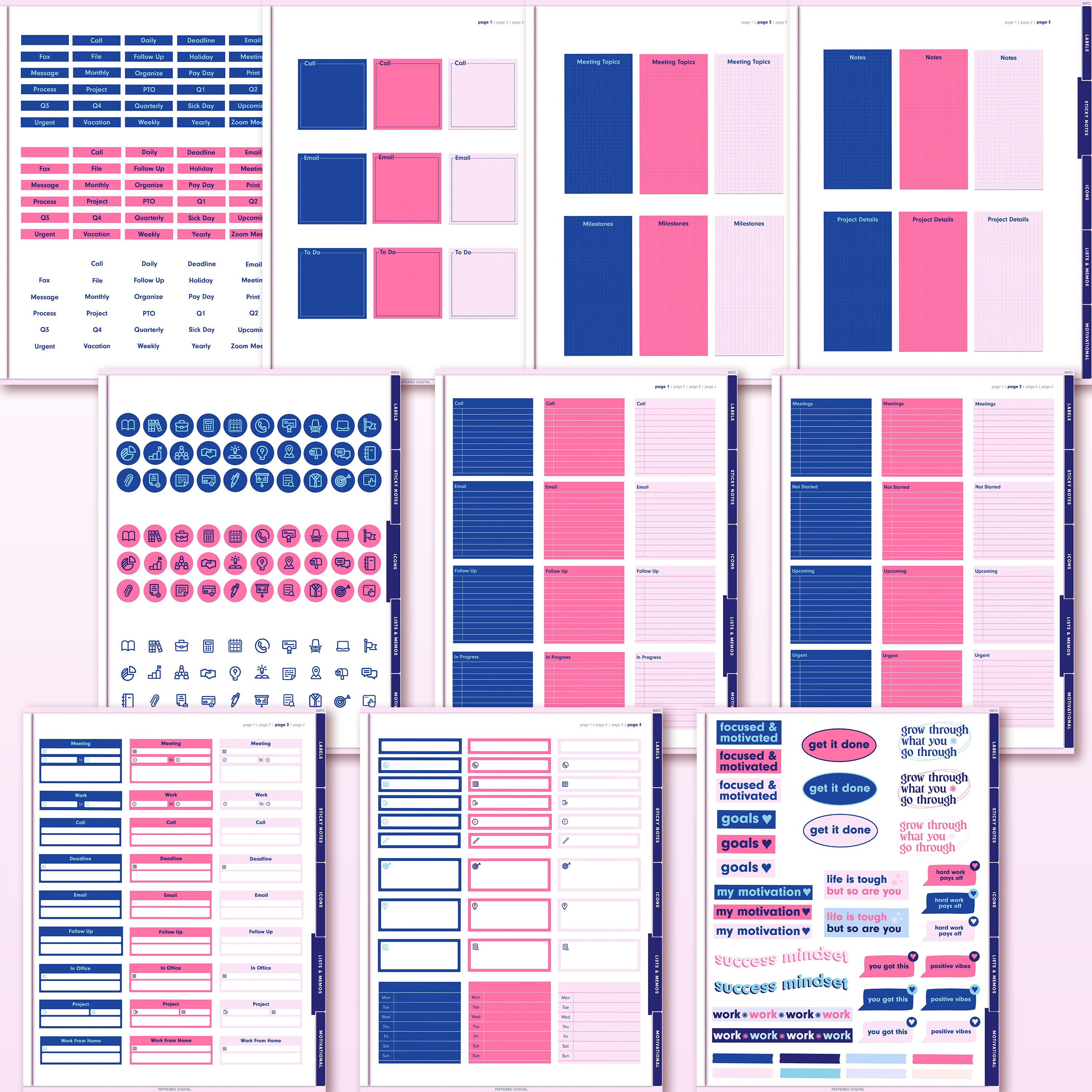 Professional and Work Digital Sticker Pack for Goodnotes, Noteshelf ...