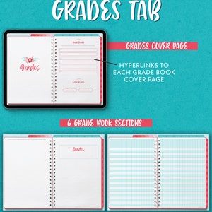Undated Blue and Pink Landscape Teacher Digital Planner for iPad and ...