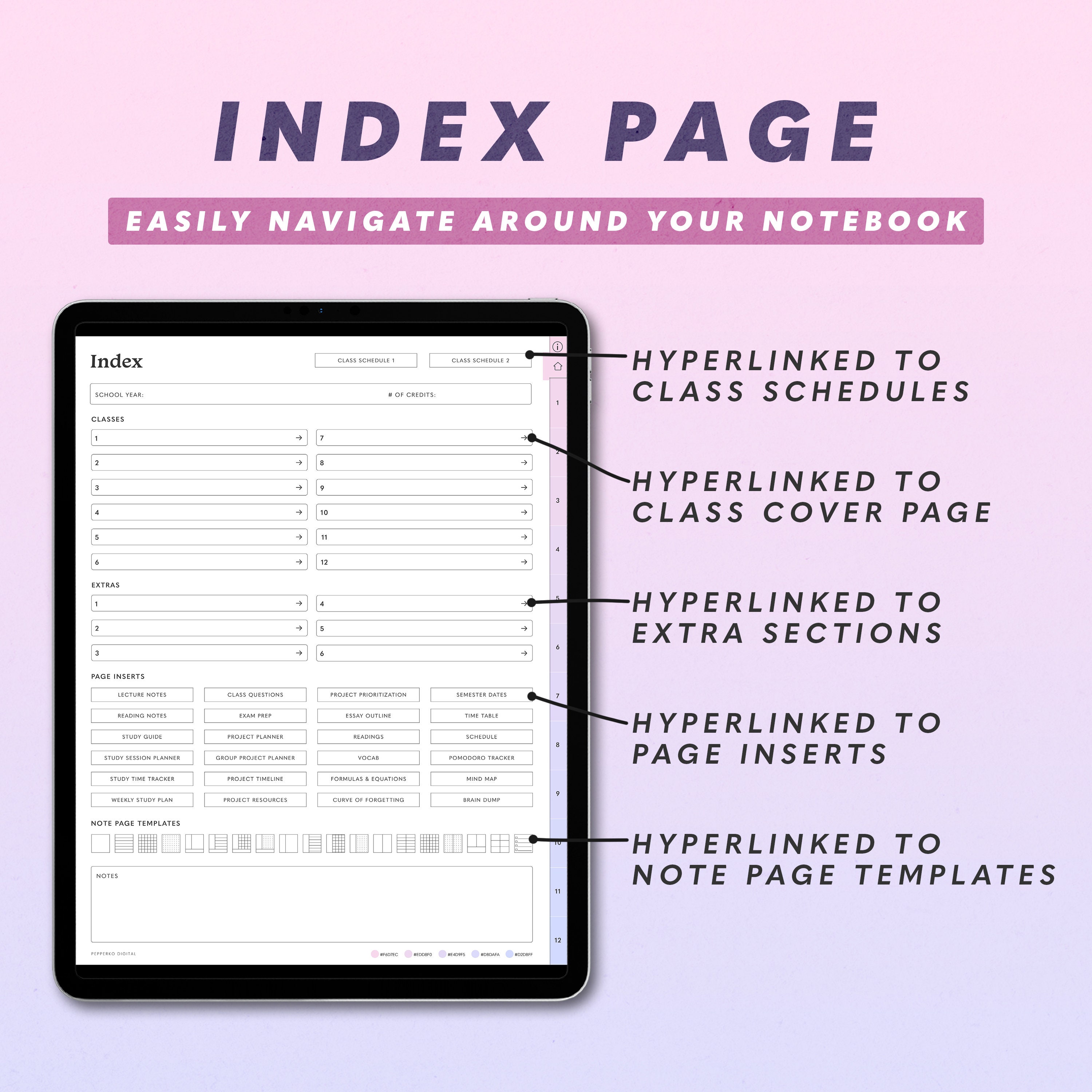 Academic Digital Notebook for GoodNotes Noteshelf Notability | Etsy