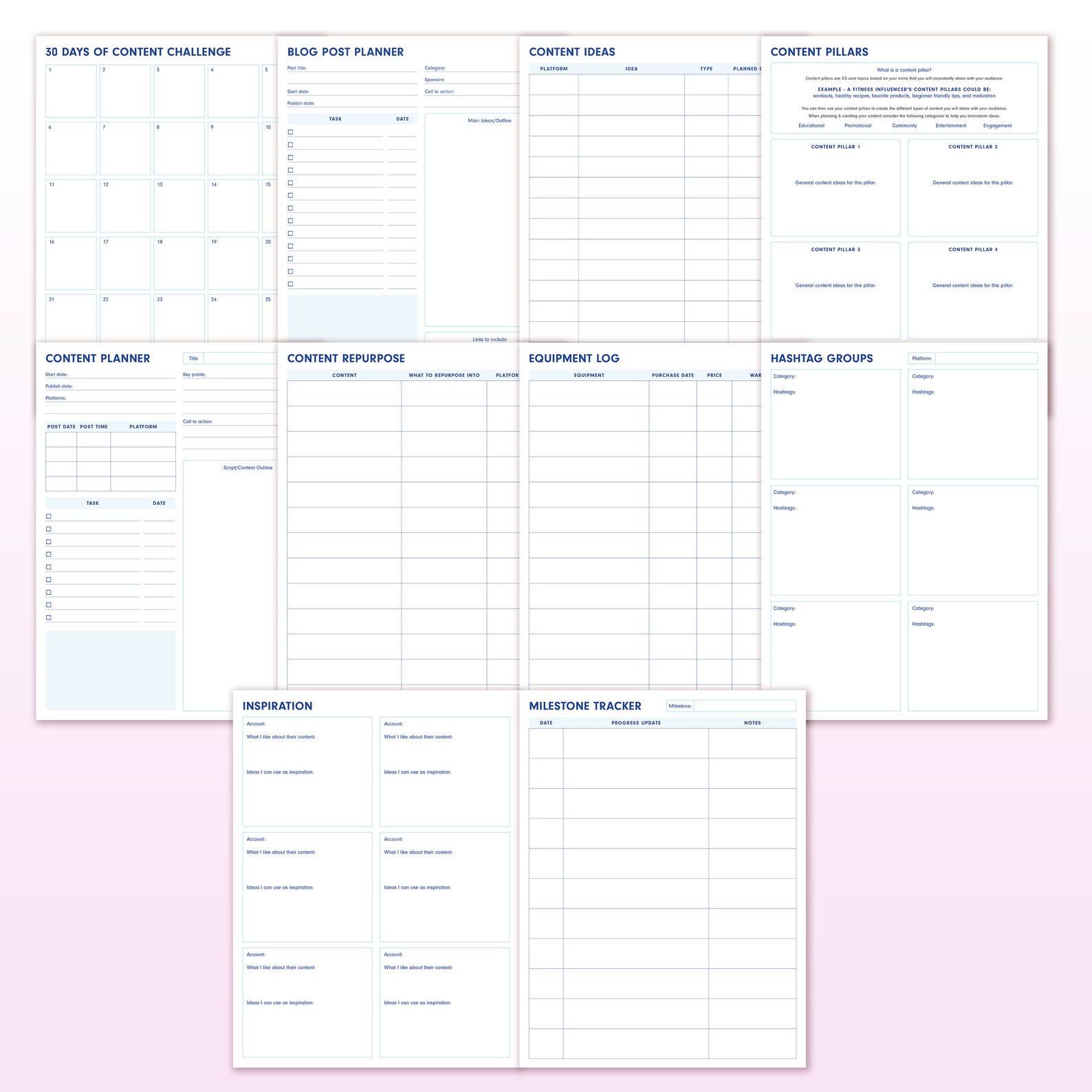 Content Creator Page Template Insert Pack for the Focused Digital ...