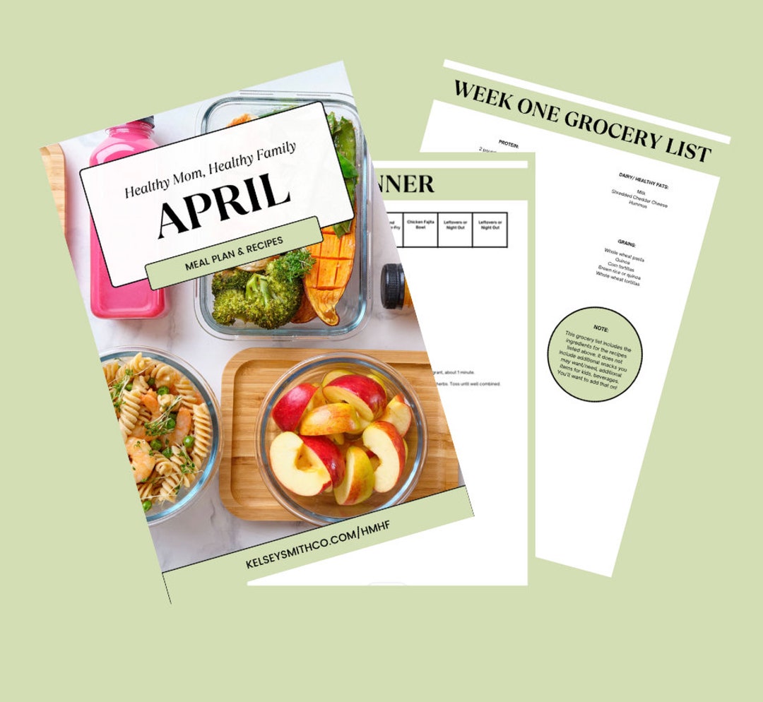 April Healthy Mom, Healthy Family Meal Plan - Etsy