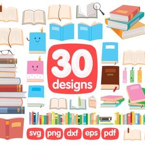 30 Book Clipart Bundle School Clipart Open Book Clipart | Etsy