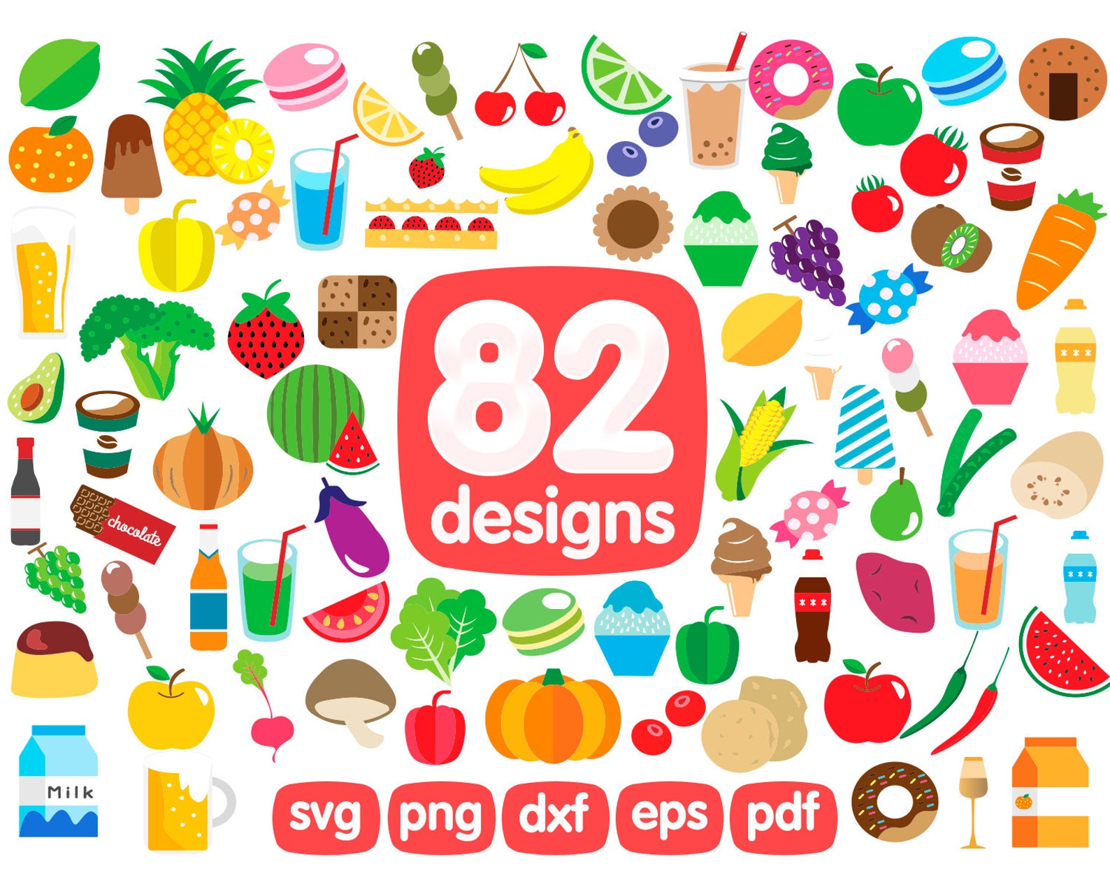 82 Food Clipart Bundle Fruts Clipart Vegetables Clipart - Etsy Canada