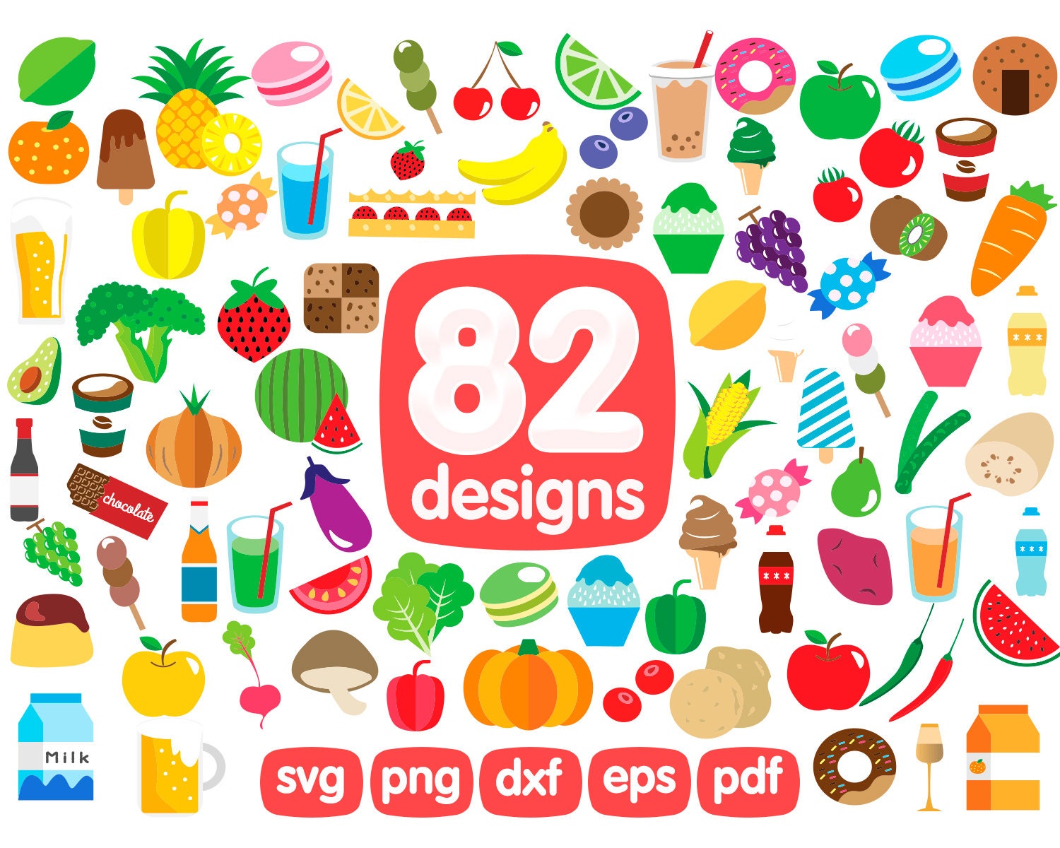 82 Food Clipart Bundle Fruts Clipart Vegetables Clipart - Etsy