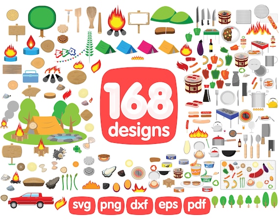 168 Camping Clipart Bundle Tent Clipart Campfire Clipart - Etsy
