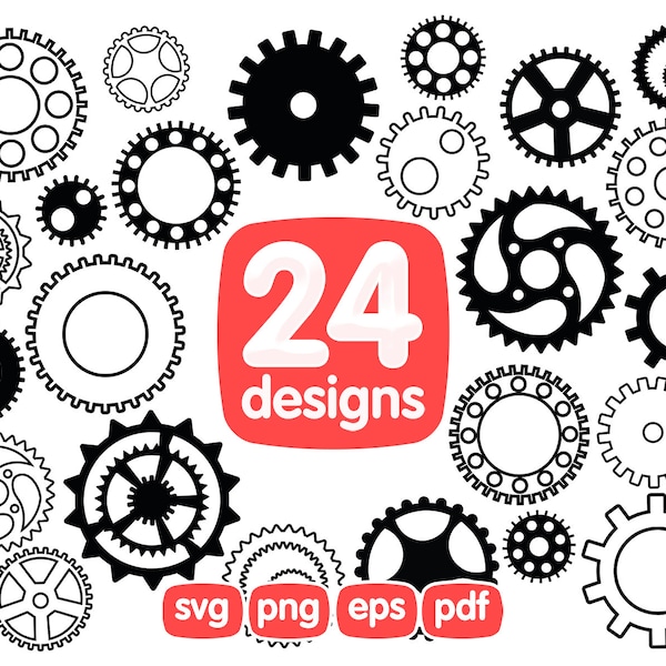 Gear Silhouette Png - Etsy