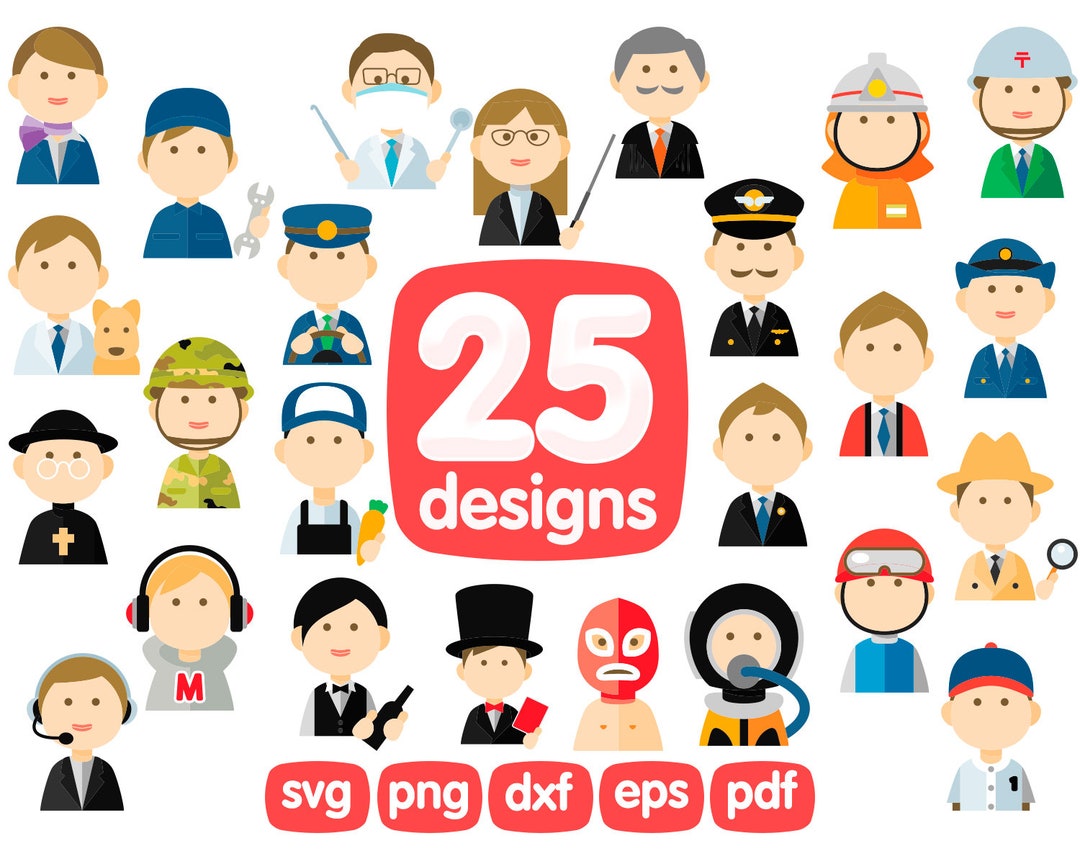 25 Workers Clipart Bundle, Jobs Clipart, Professions Clipart, Worker ...