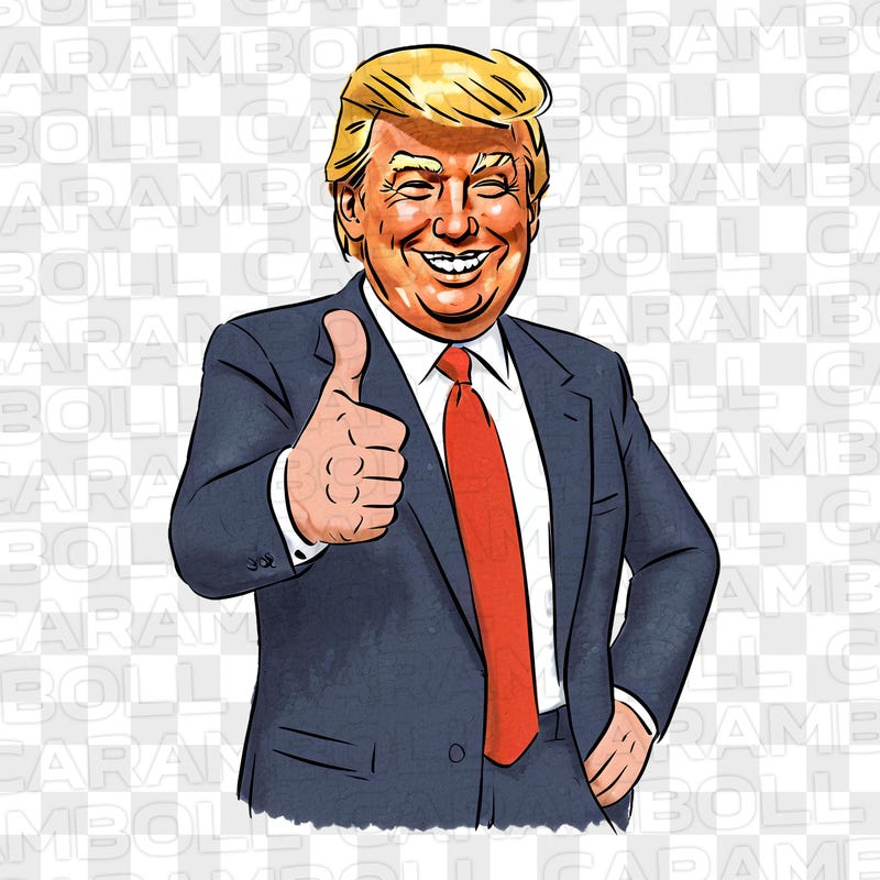 Cartoon Drawing of Trump - Etsy UK