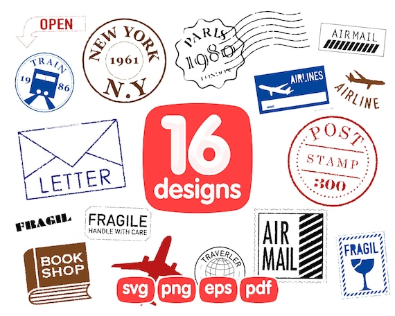 16 Travel Stamp Clipart Bundle Passport Stamp Clipart Svg | Etsy