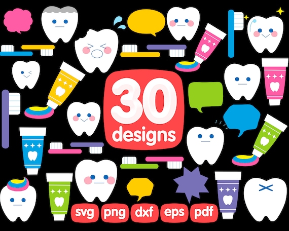 30 Tooth Clipart Bundle Teeth Clipart Dentist Clipart Tooth | Etsy