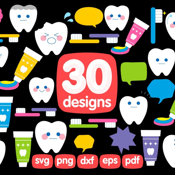 Cute Tooth Clipart - Etsy