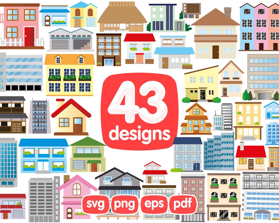 43 Houses Clipart Bundle, House Clipart, Home Clipart, Building Clipart ...