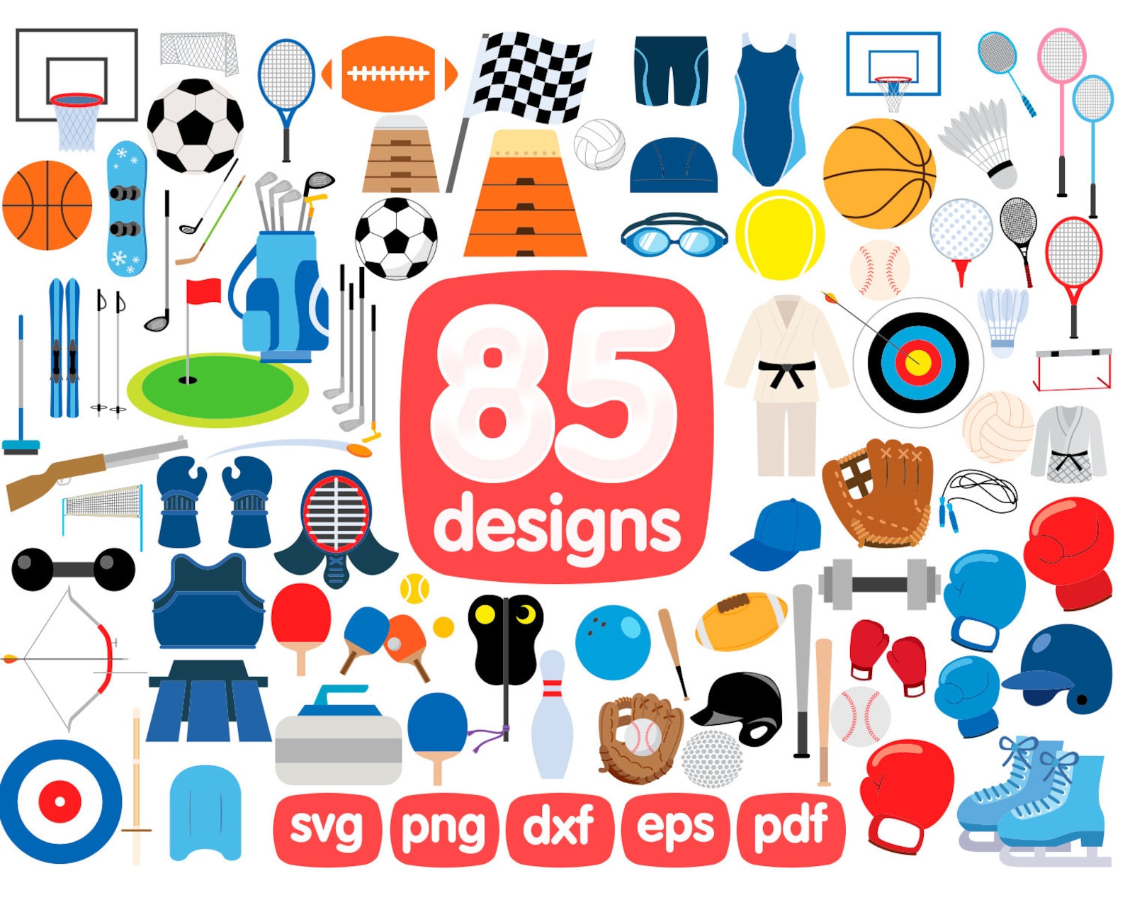 85 Sports Clipart Bundle Soccer Clipart Baseball Clipart - Etsy