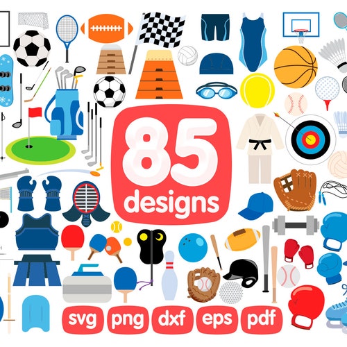 85 Sports Clipart Bundle Soccer Clipart Baseball Clipart | Etsy