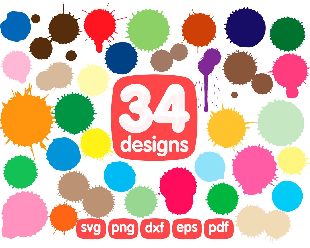34 Paint Drop Clipart Bundle, Paint Sstroke, Paint Splatter, Paint ...