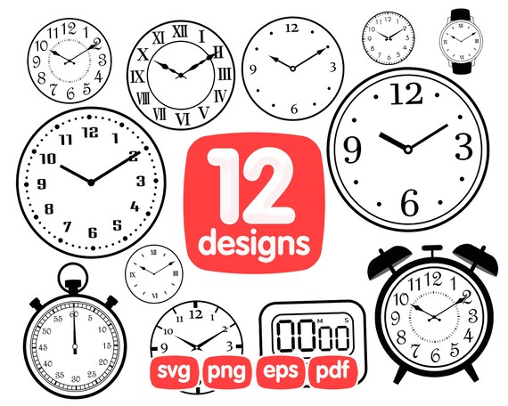 12 Clock Clipart Bundle Clock Png Clock Images Clock - Etsy Canada
