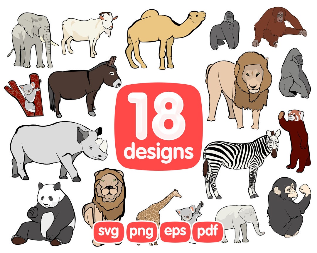 18 African Animals Clipart Bundle, Svg, Png, Illustrtion, Images ...
