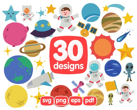 30 Space Clipart Bundle Space Png Space Svg Space Images - Etsy