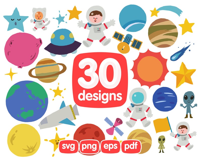 30 Space Clipart Bundle Space Png Space Svg Space Images - Etsy