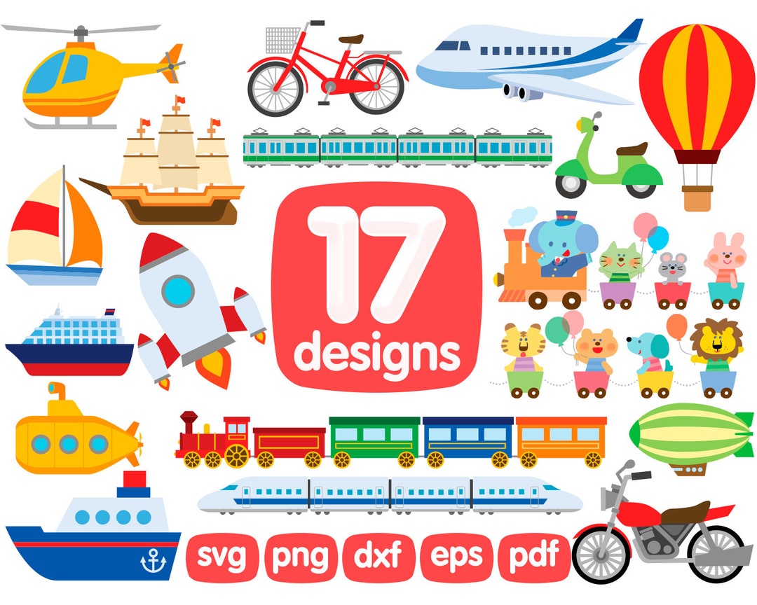 77 Transport Clipart Bundle, Car Clipart, Vehicle Clipart, Train ...