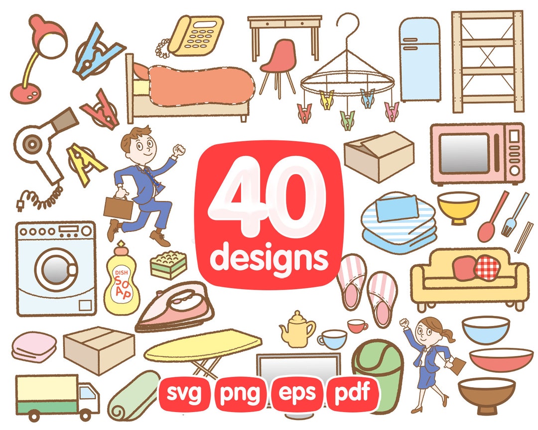 40 Home Furniture Clipart Bundle, Household Items Clipart - Etsy