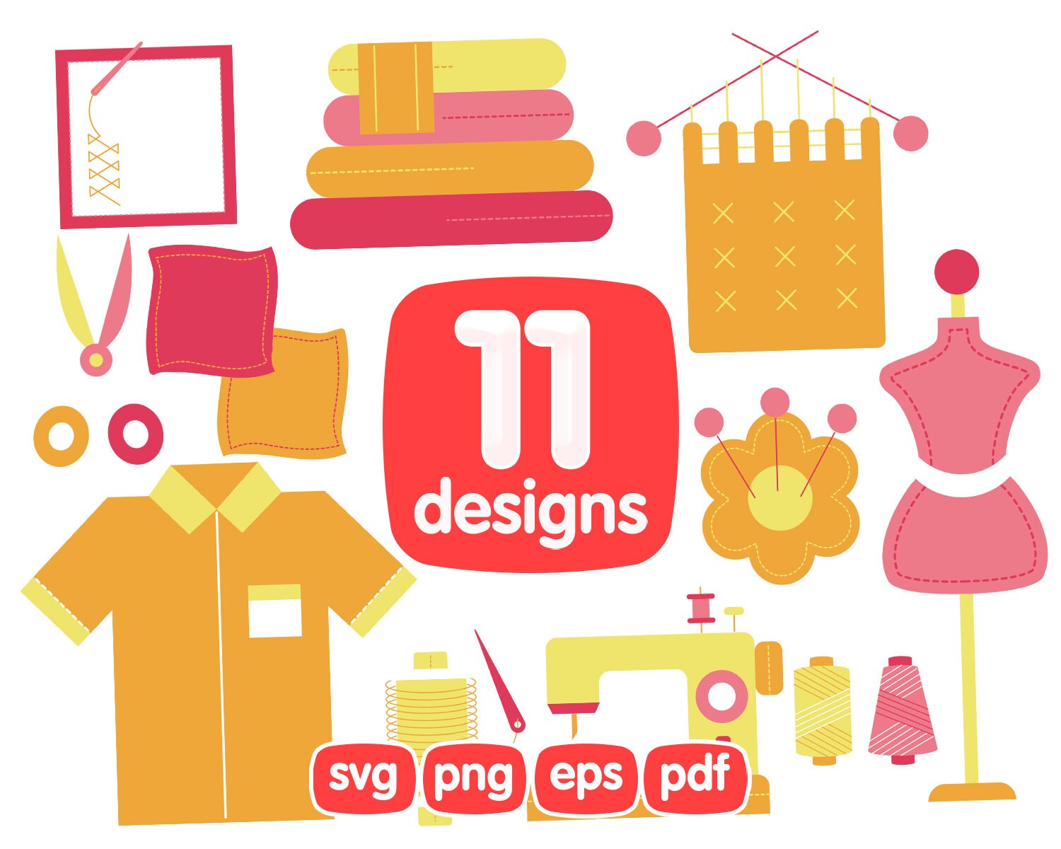 11 Sewing Clipart Bundle Clipart Bundle Png Svg Cricut - Etsy