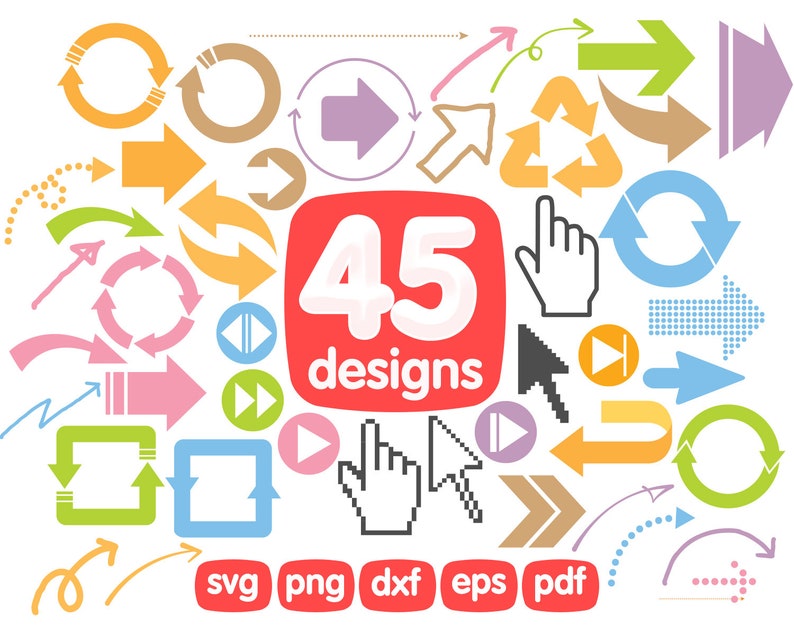 45 Arrows Clipart Bundle Image Svg Png Arrow Svg Arrow | Etsy