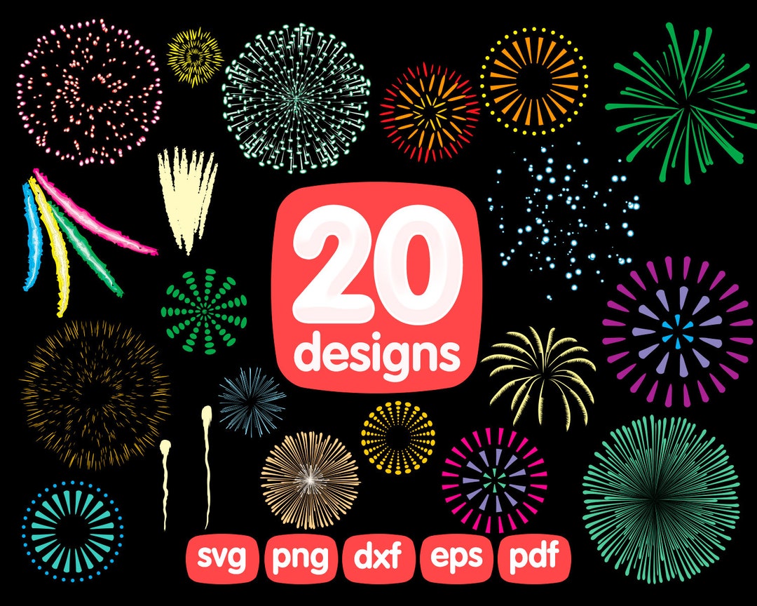20 Fireworks Clipart Bundle, Fireworks Svg, Fireworks Png, Fireworks ...