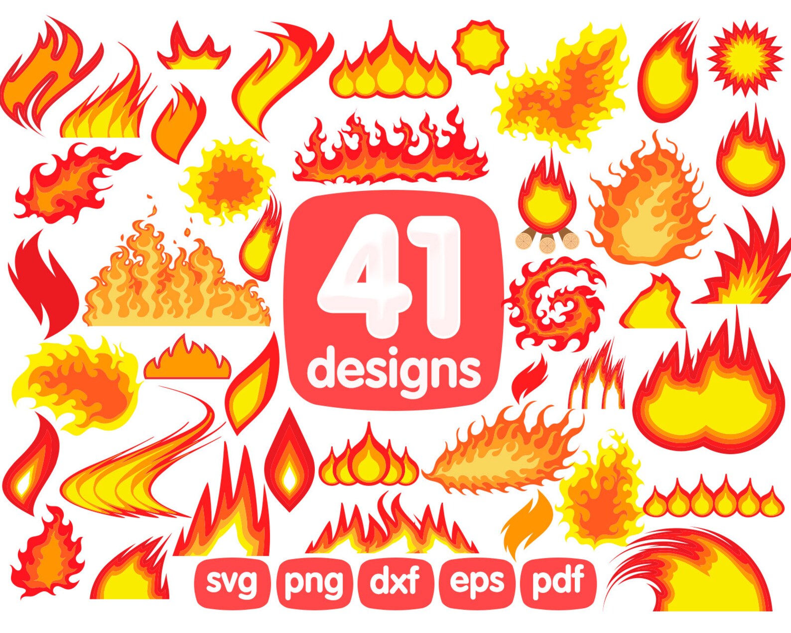 41 Fire Cliaprt Bundle, Flames Clipart - Etsy
