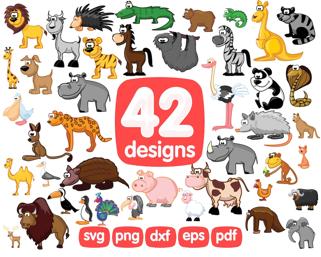 42 African Animals Clipart Bundle, Jungle Clipart Svg, Safari Animals ...