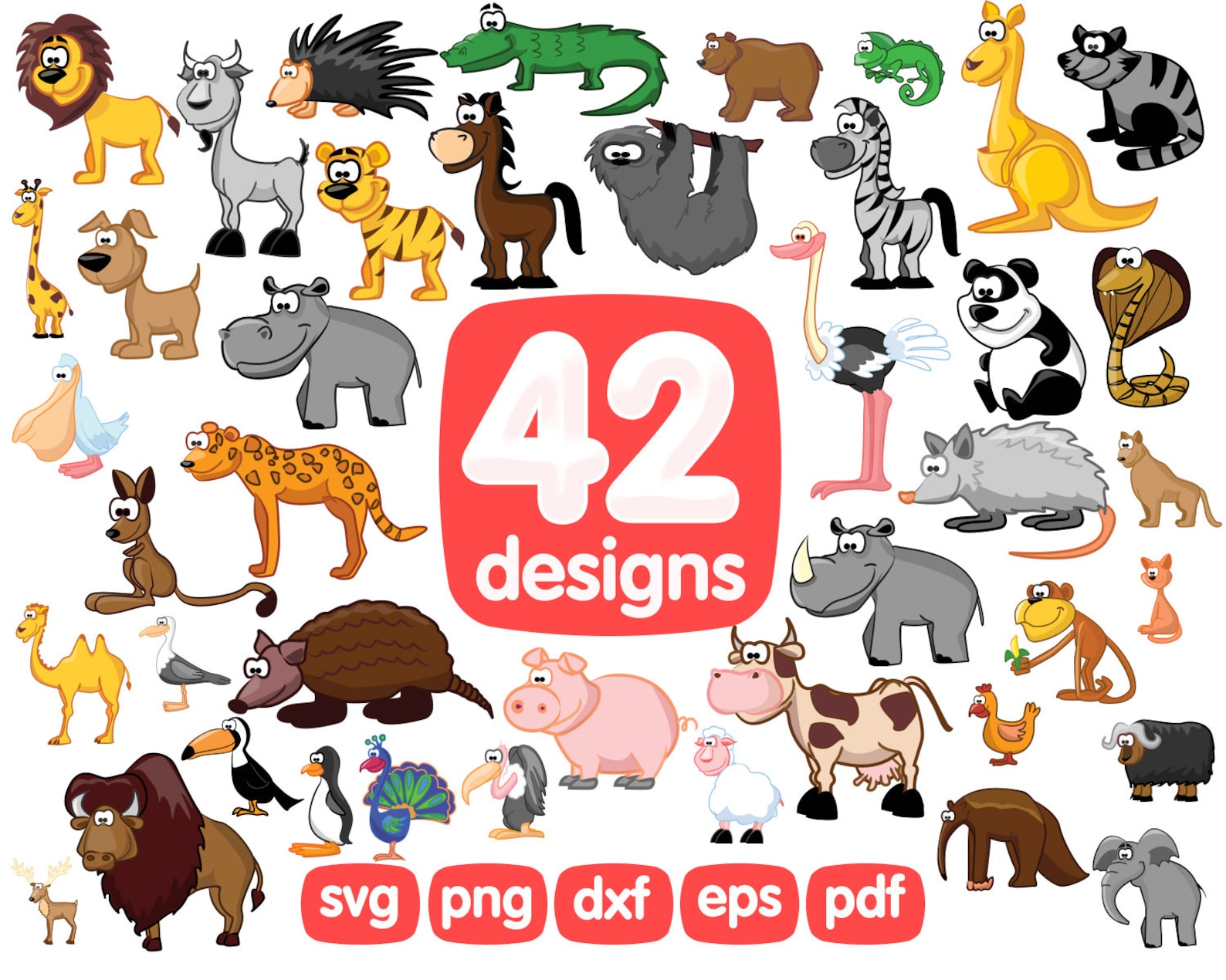 42 African Animals Clipart Bundle Jungle Clipart Svg Safari - Etsy
