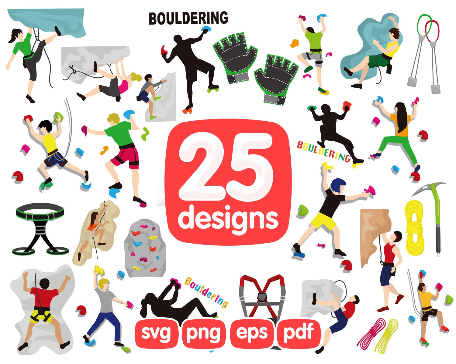 25 Bouldering Clipart Bundel Rock Climbing Clipart Rock - Etsy