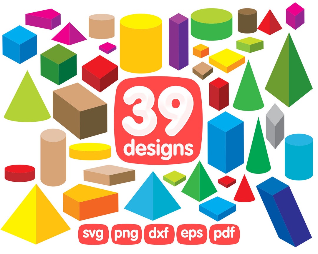 39 Geometric Figures Clipart Bundle, Blocks Clipart, Building Blocks ...
