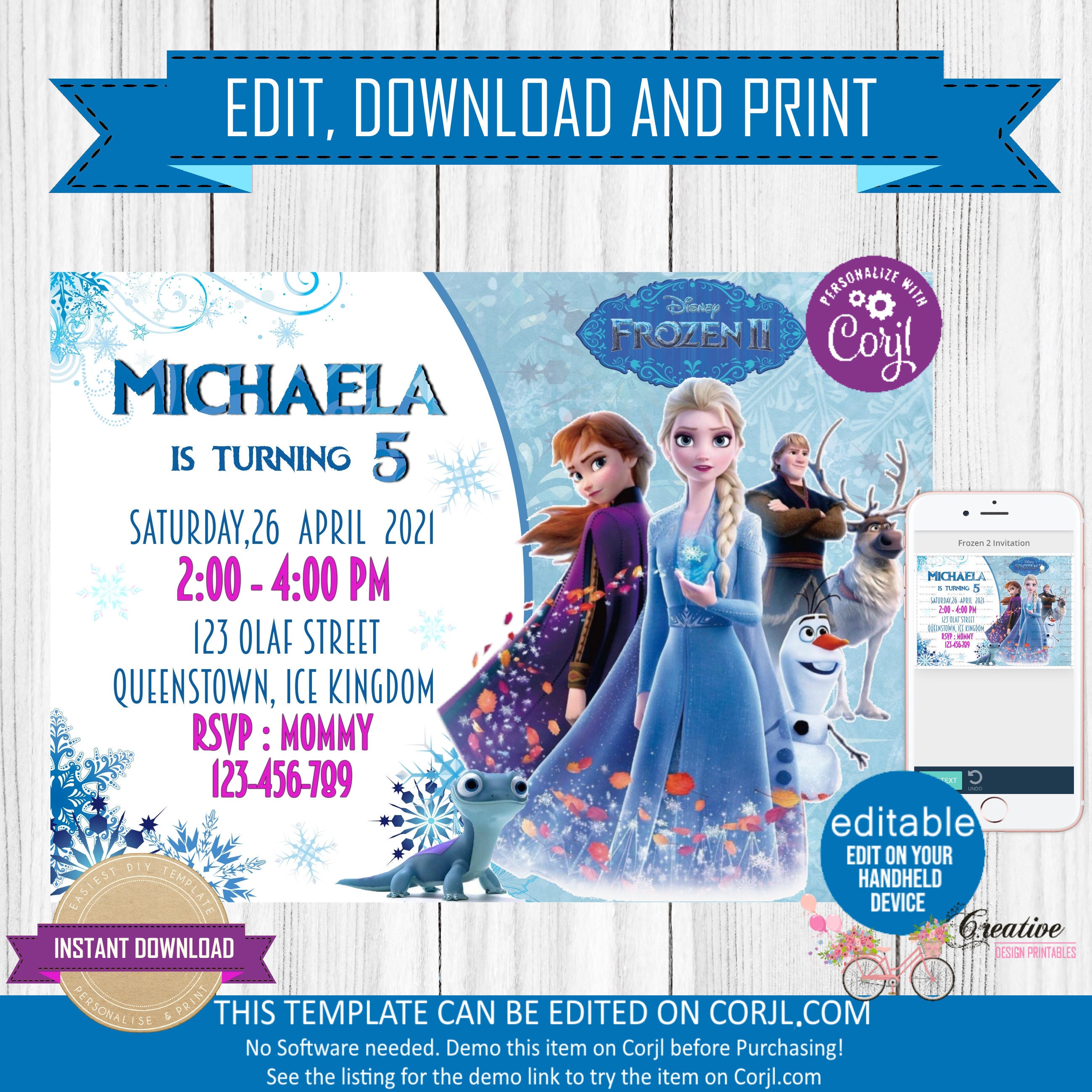 Frozen 2 Invitation Frozen 2 Birthday Frozen 2 Party Frozen 2 Etsy