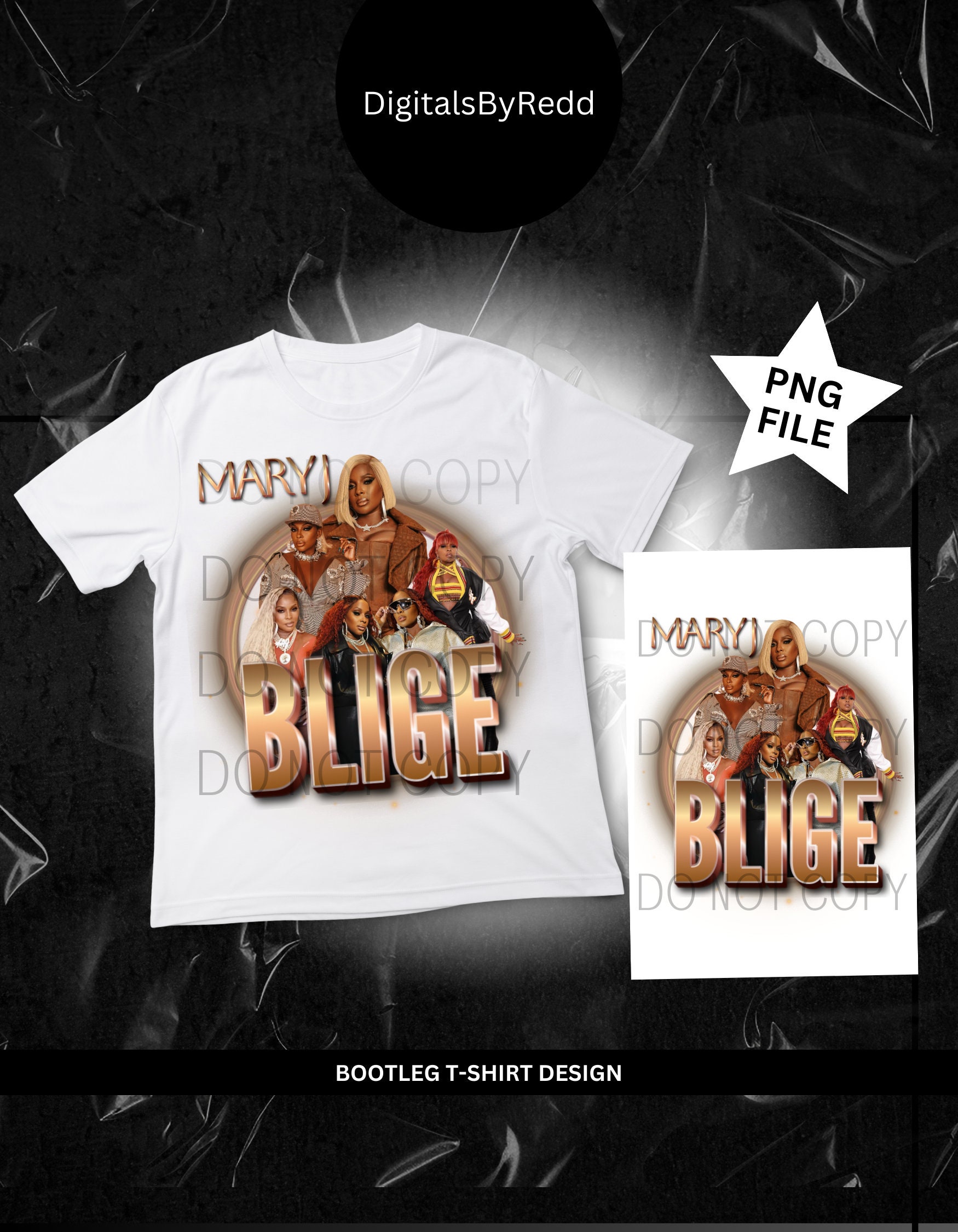 Bootleg,vintage Tee, Hiphop Rnb Tshirt PNG File,mary J Blige, Tour ...