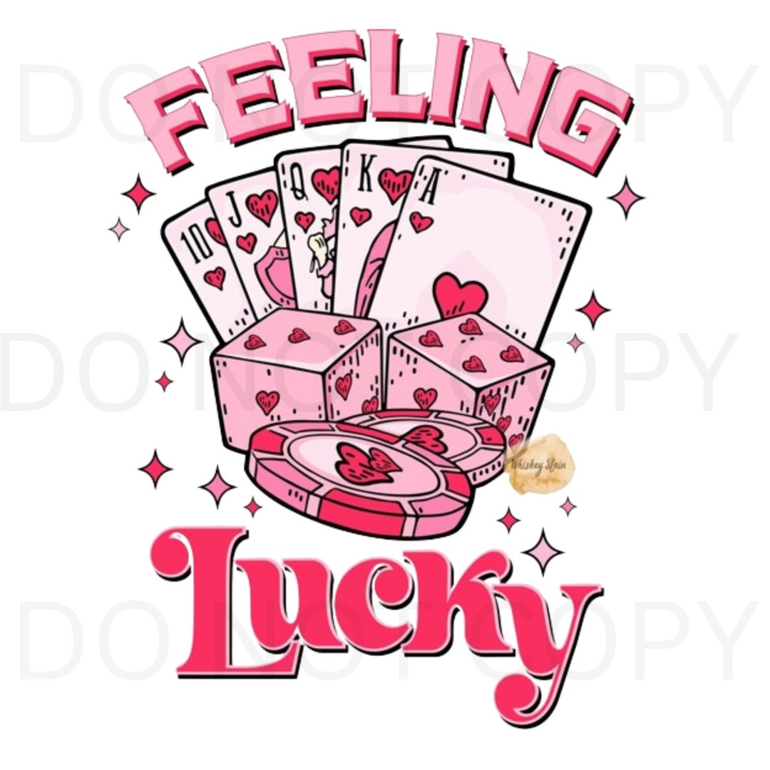 Valentines Day Png, Feelin Lucky Png, Sublimation Png, Cute Pink ...