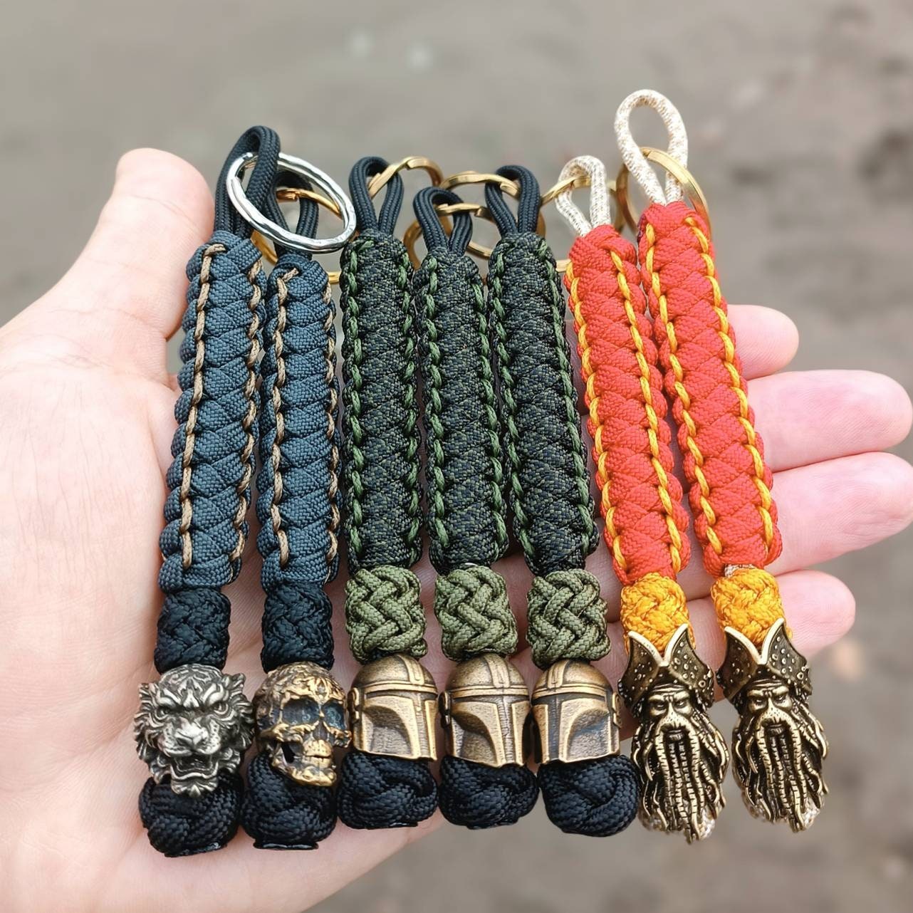Handmade Paracord Keyfob With Brass Bead and Key Ring, Paracord ...