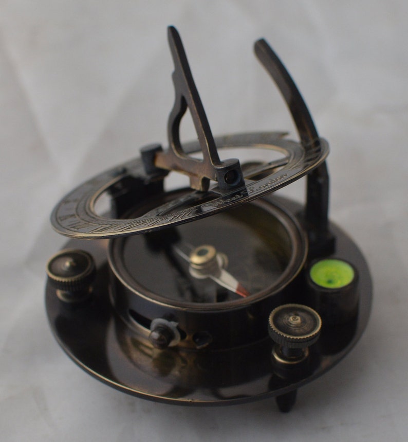 Round Brass Sundial Compass in Antique Finish - Etsy
