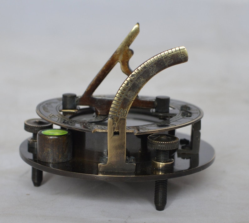 Round Brass Sundial Compass in Antique Finish - Etsy