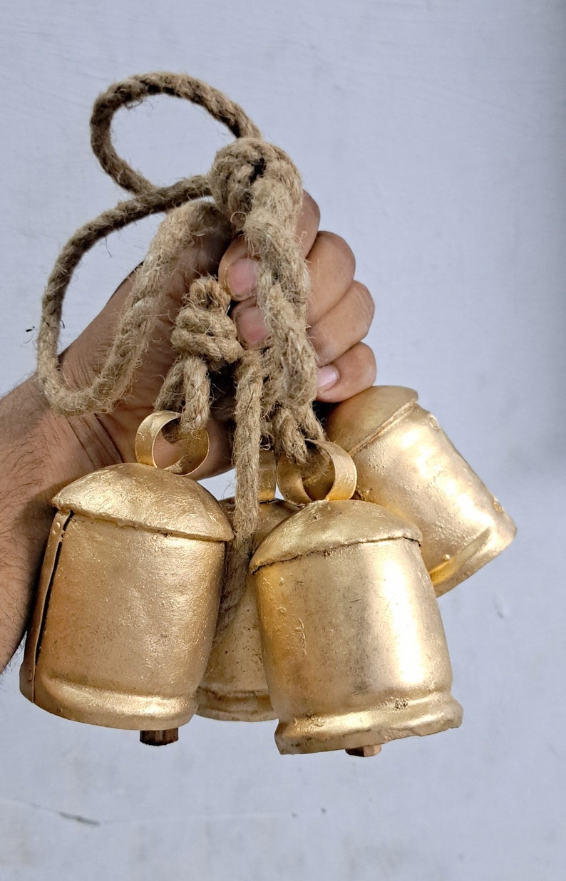 Set of 4 Rustic Cow Bells: Handmade Iron Christmas Decoration - Etsy