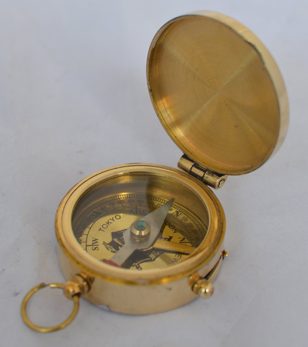ROUND BRASS Compass With Lid in Shiny Finish Vintage Compass ...