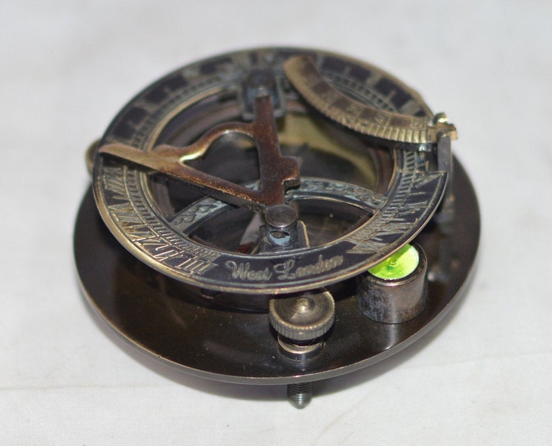 Round Brass Sundial Compass in Antique Finish - Etsy