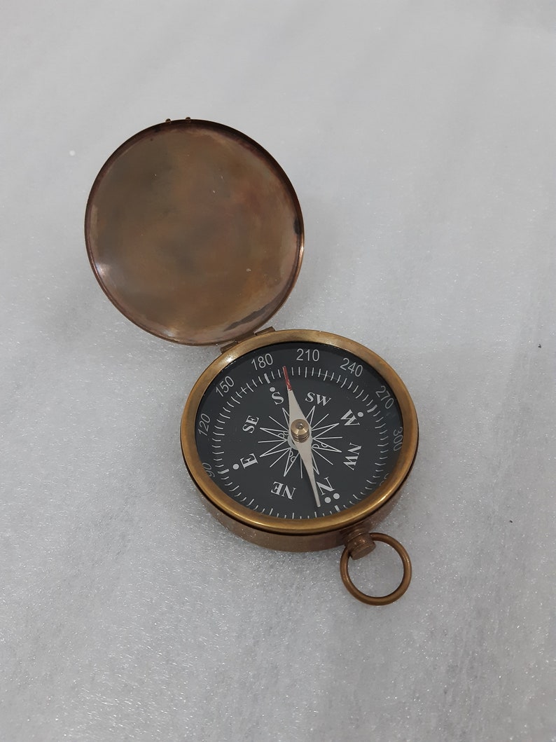 Brass Pocket Compass in Antique Finish - Etsy