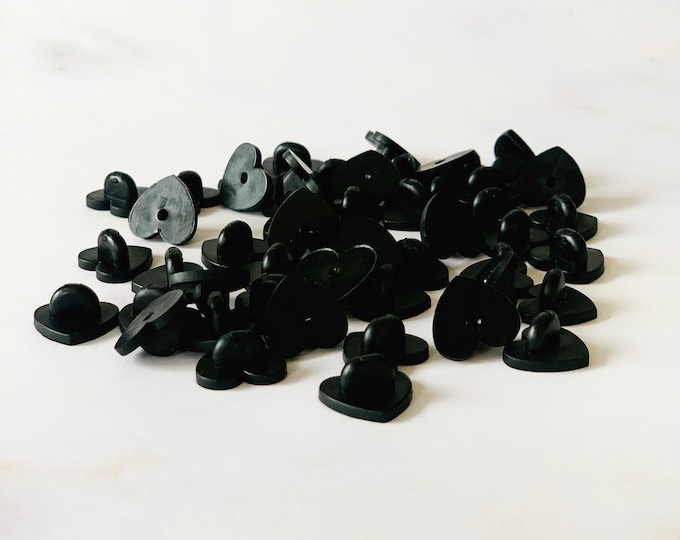 Heart Rubber Pin Back in Different Colors, Rubberback, Rubber Pinback ...